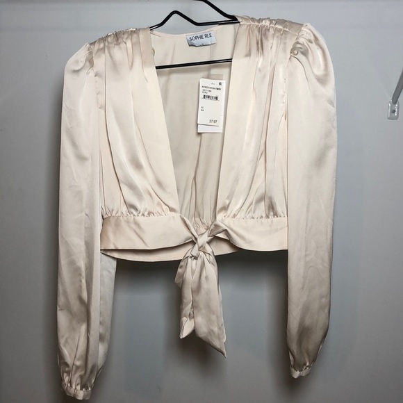 Sophie Rue | Tops | Nwt Sophie Rue Tie Waist Silky Crop Top | Poshmark
